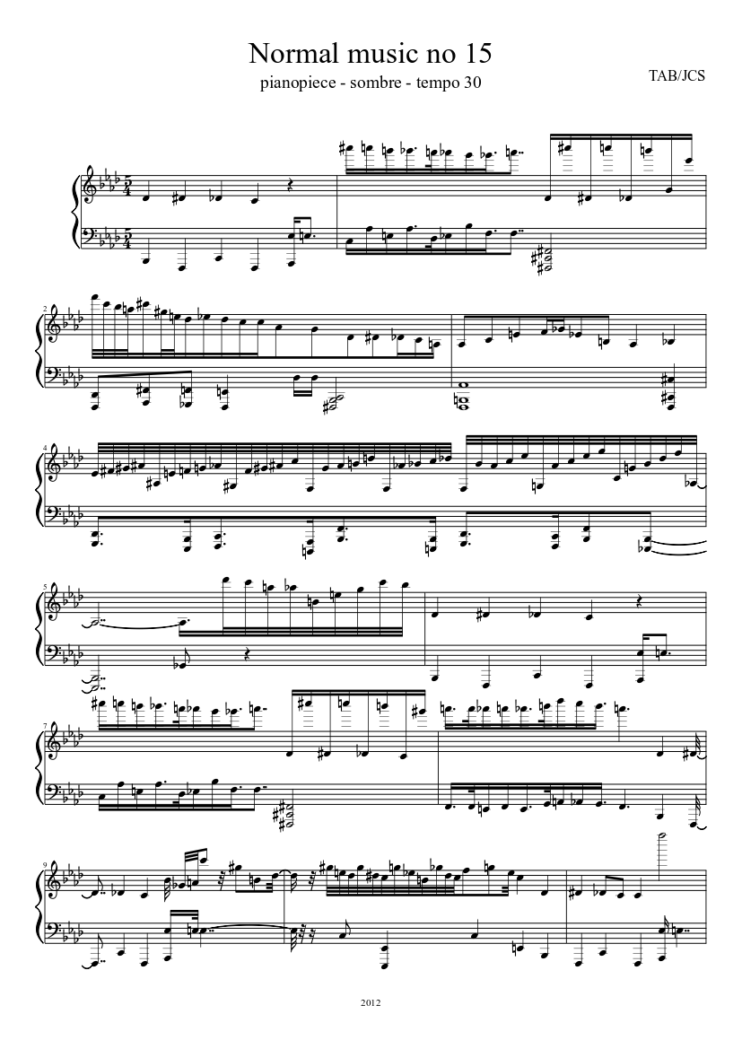 Normal music - suite for piano in 27 parts - 15 Sheet music for Piano ...