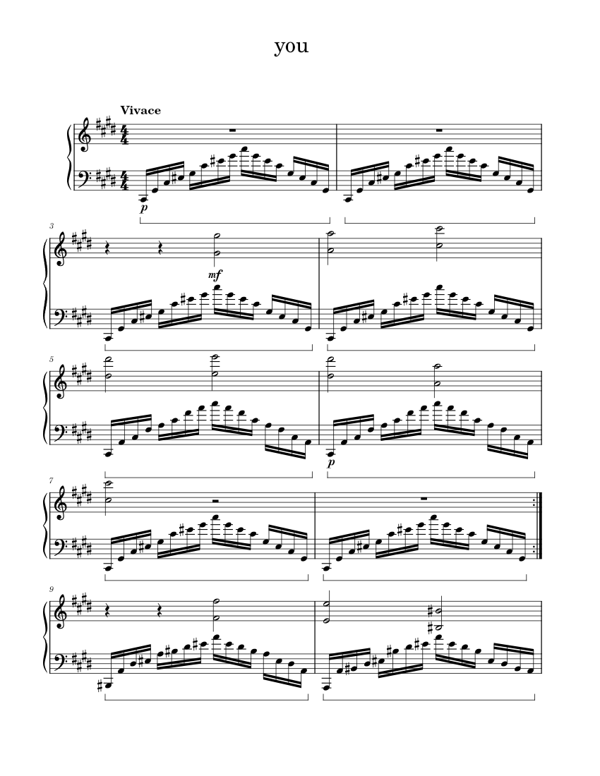 you Sheet music for Piano (Solo) | Musescore.com