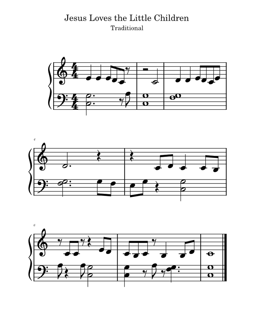 Jesus loves the little children – Misc Praise Songs Sheet music for ...