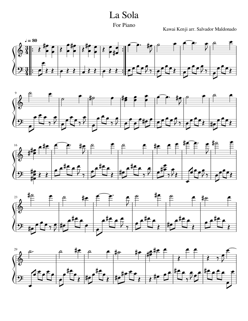La Sola Sheet music for Piano (Solo) | Musescore.com