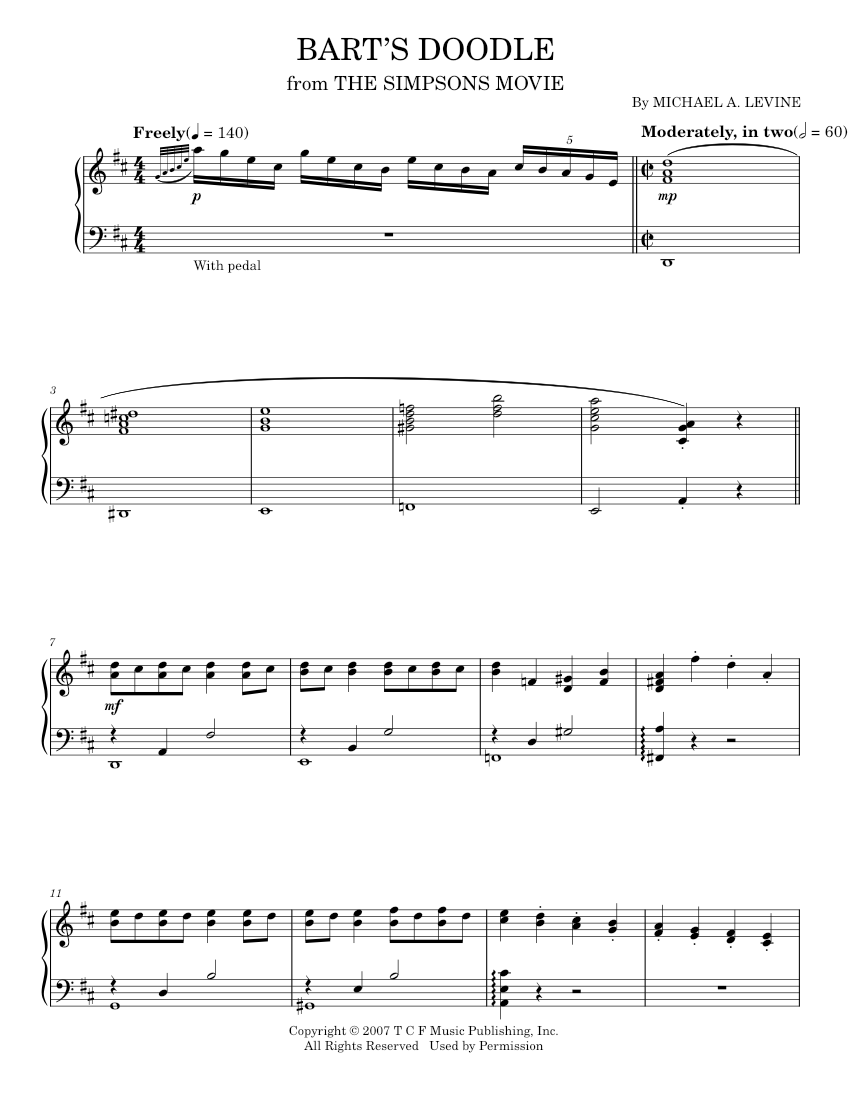 Play Official version of Bart's Doodle - Hans Zimmer, The Simpsons, The ...