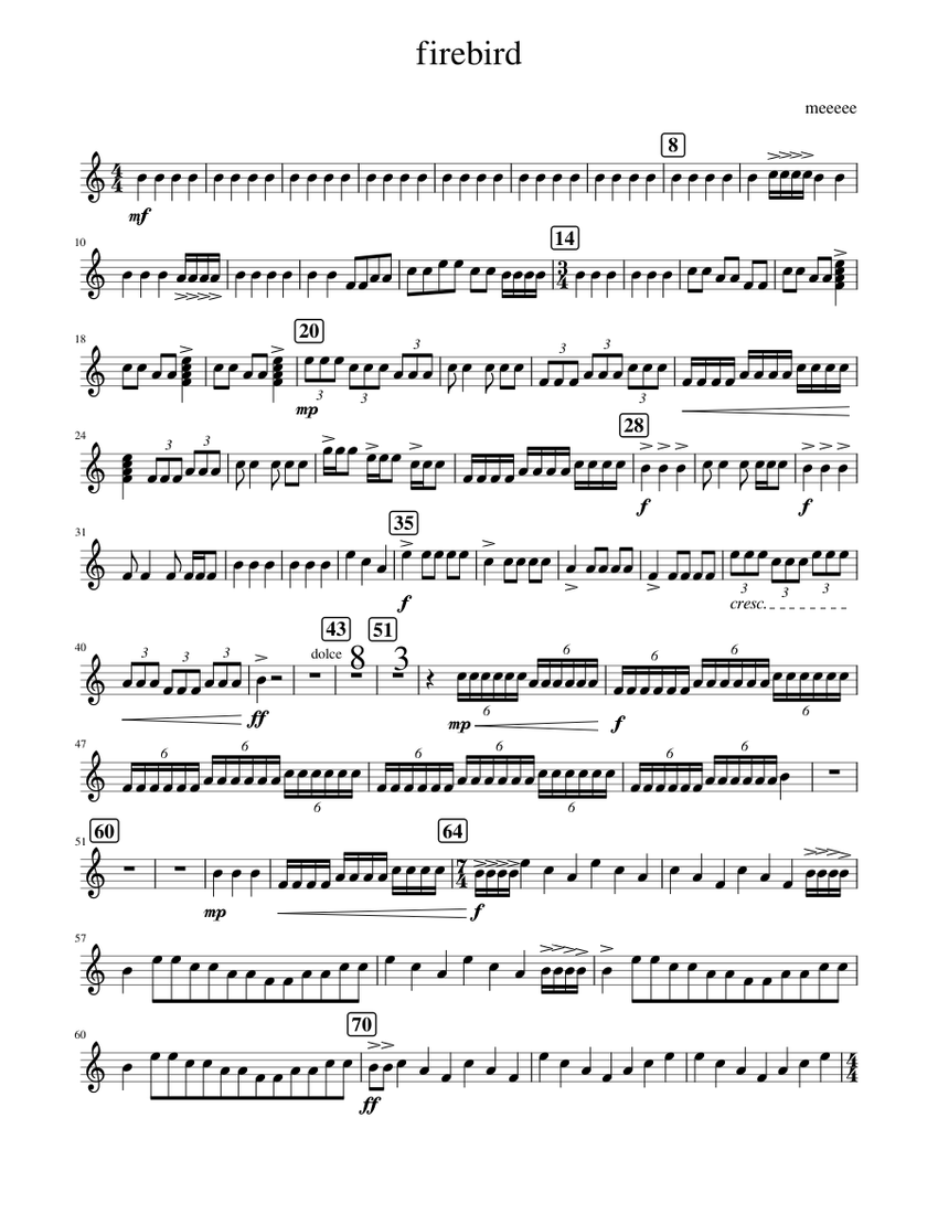 firebird Sheet music for Piano (Solo) | Musescore.com