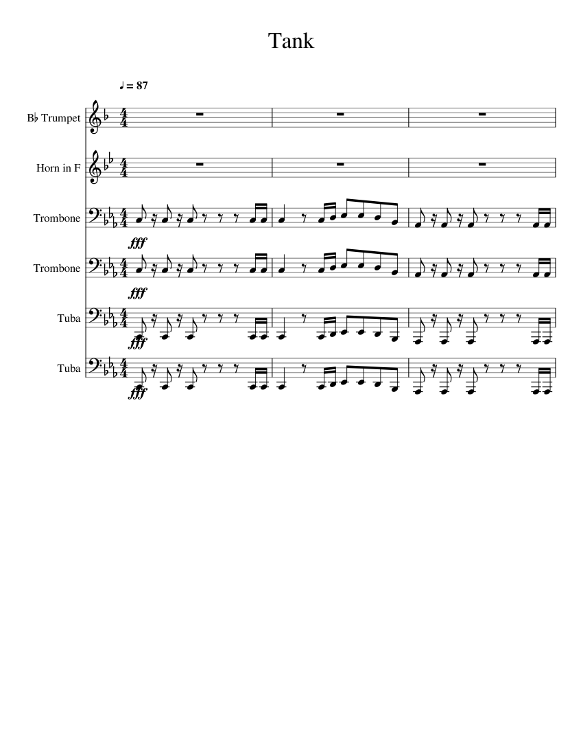 Tank Sheet music for Trombone, Tuba, Trumpet other (Mixed Quintet ...