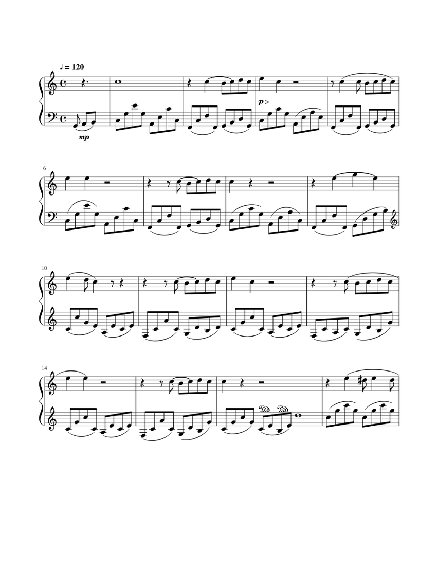 a6e06d11a27b6527a2ee2b309930645d77b9a75f Sheet music for Piano (Solo ...