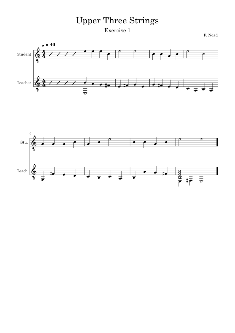 Upper Three Strings Sheet Music for Guitar (Mixed Duet) | MuseScore.com