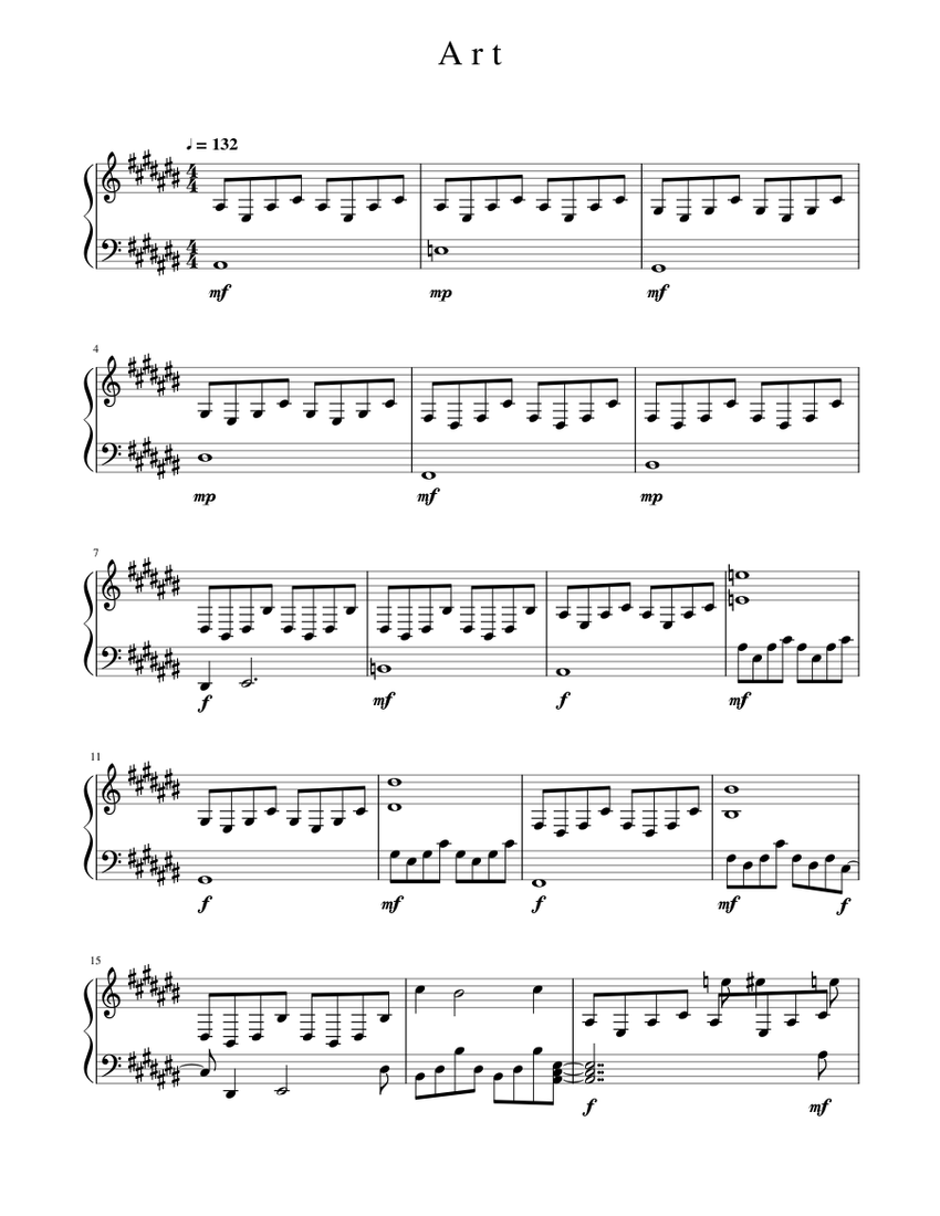 A r t Sheet music for Piano (Solo) | Musescore.com