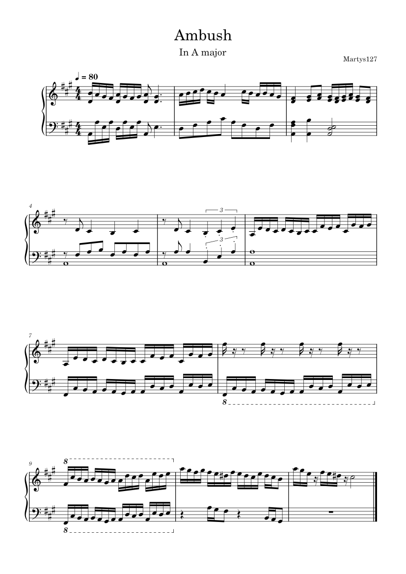 Ambush Sheet music for Piano (Solo) | Musescore.com