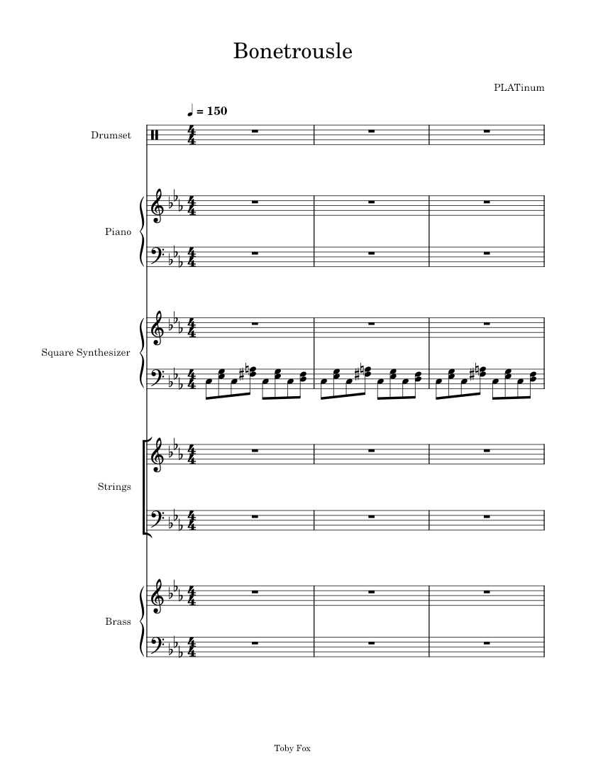 Bonetrousle – Toby Fox Sheet music for Piano, Drum group, Strings group, Synthesizer & more ...