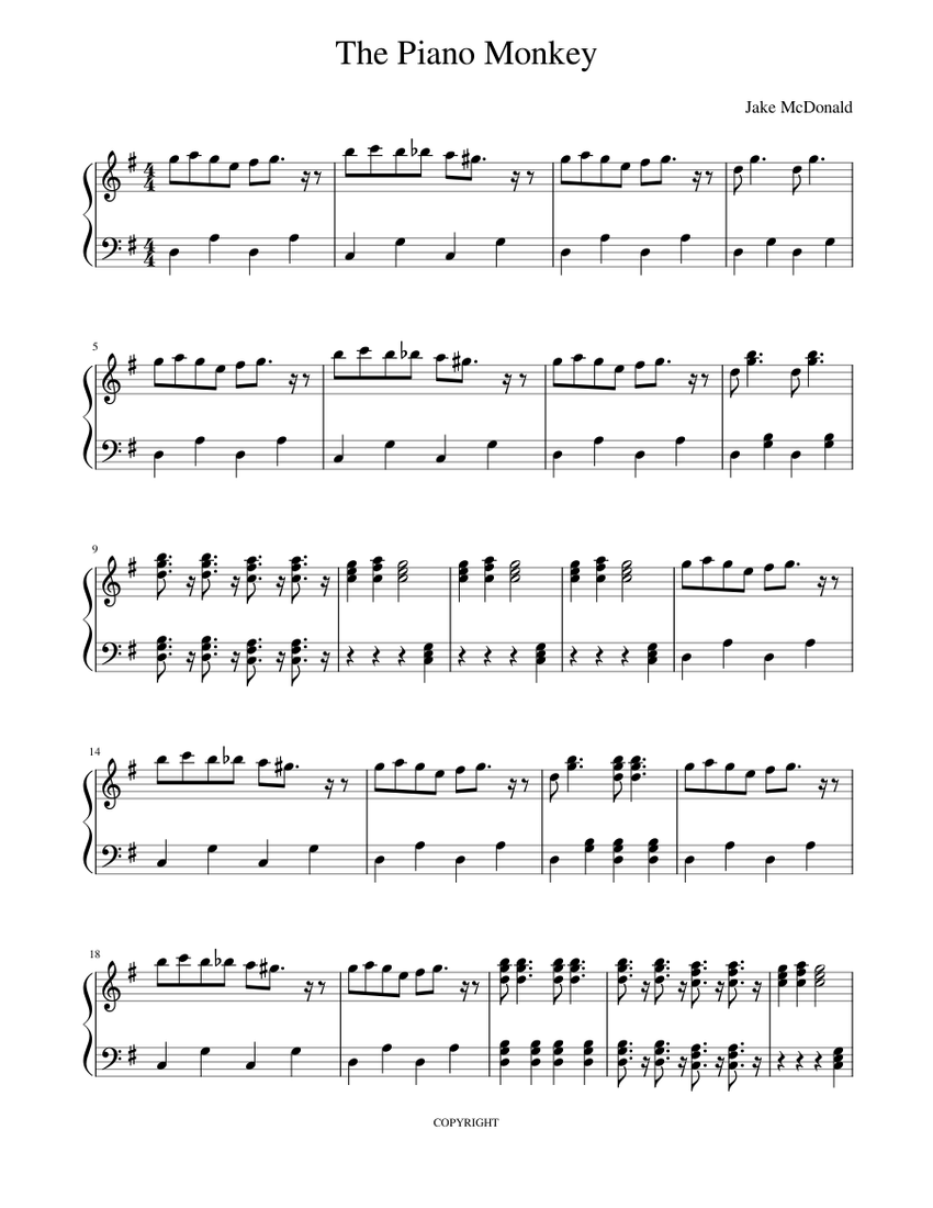The Piano Monkey Sheet music for Piano (Solo) Easy | Musescore.com