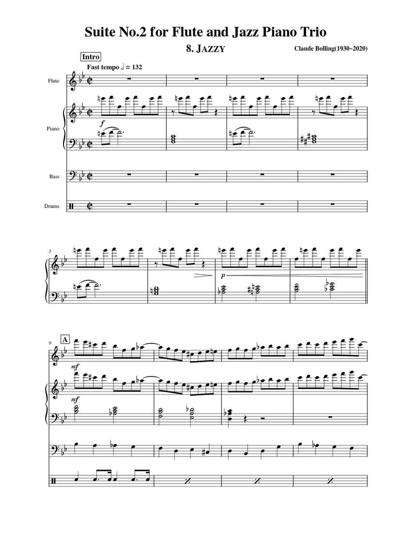 Suite No. 2 for Flute and Jazz Piano Trio - 8. Jazzy - Claude Bolling ...