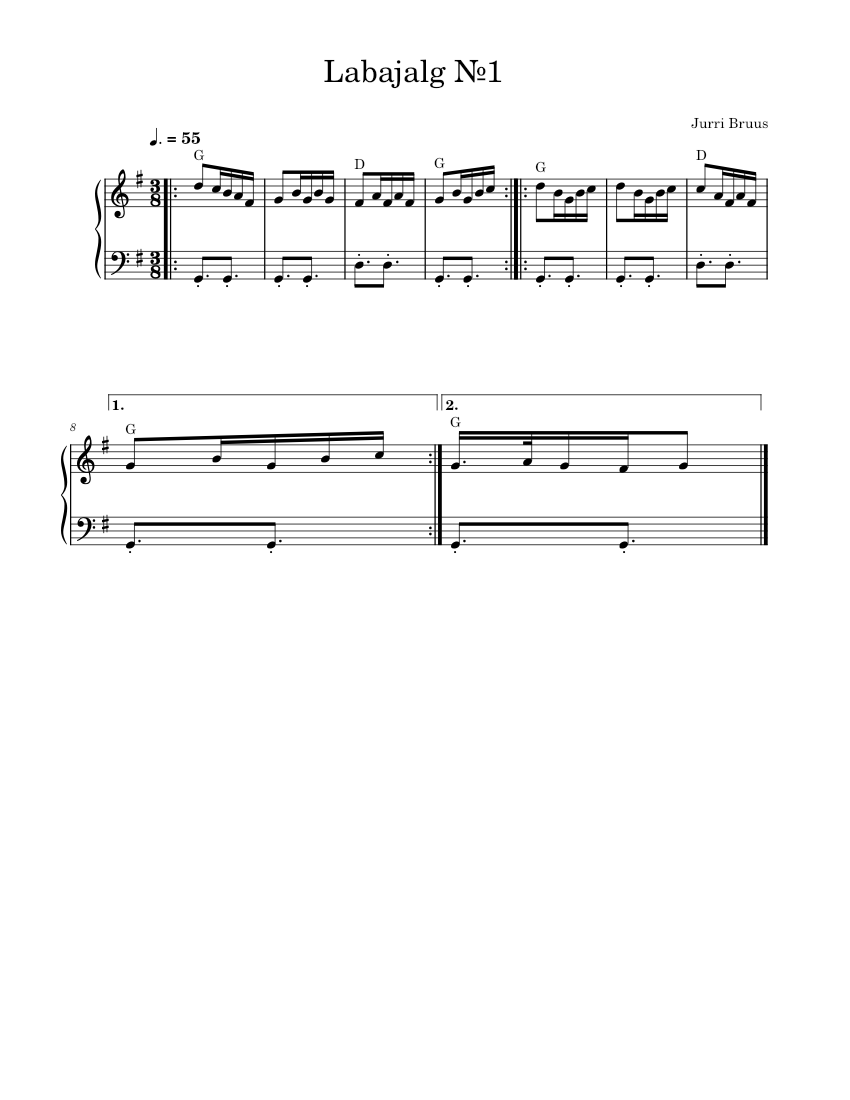 Labajalg №1 Sheet music for Accordion (Solo) | Musescore.com