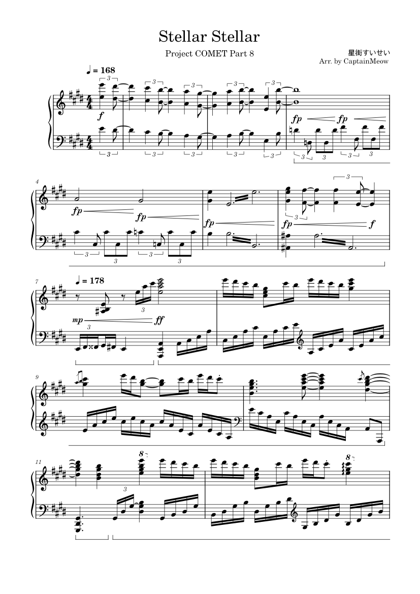 Stellar Stellar – 星街すいせい Sheet Music for Piano (Solo) | MuseScore.com