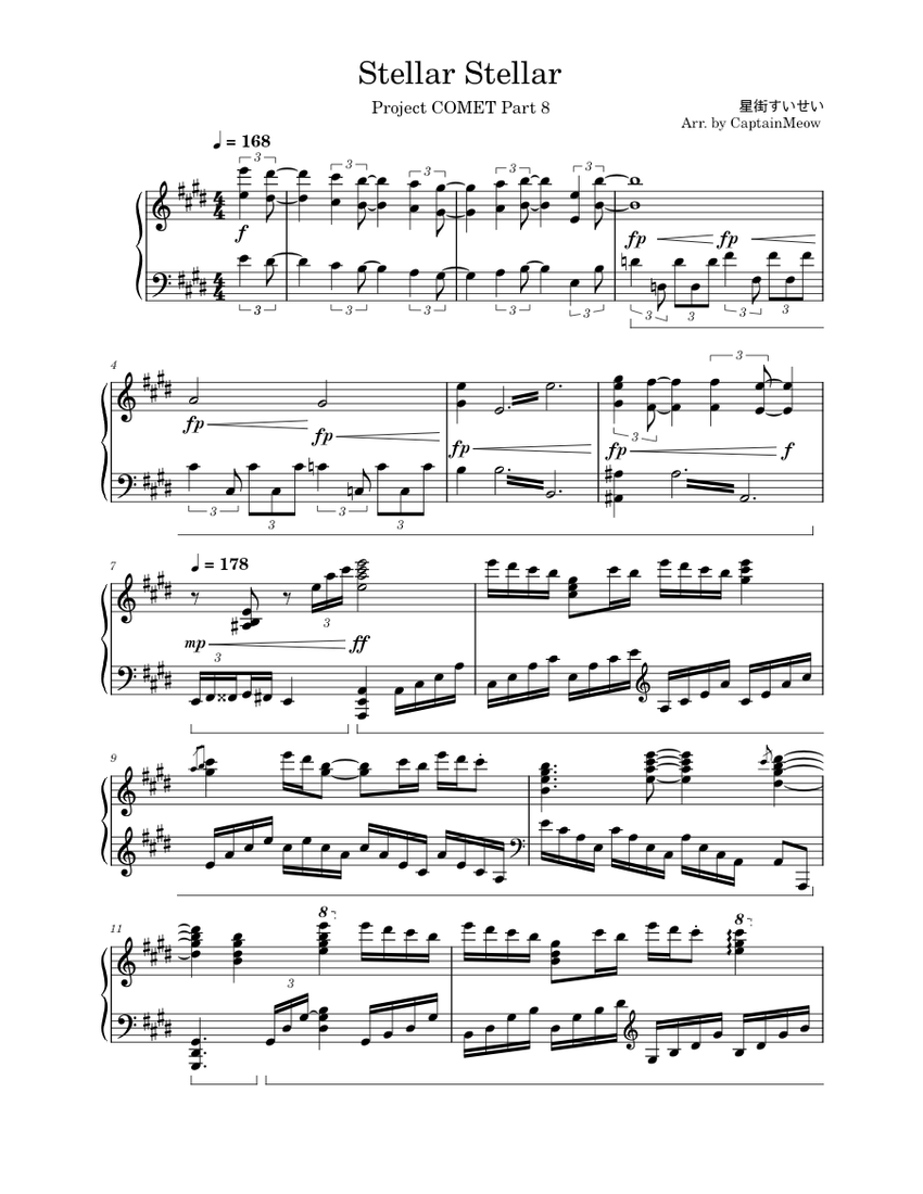 Stellar Stellar – 星街すいせい Sheet music for Piano (Solo) | Musescore.com