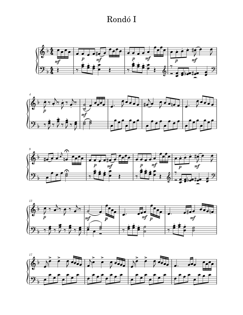 Rondó I Sheet music for Piano (Solo) | Musescore.com