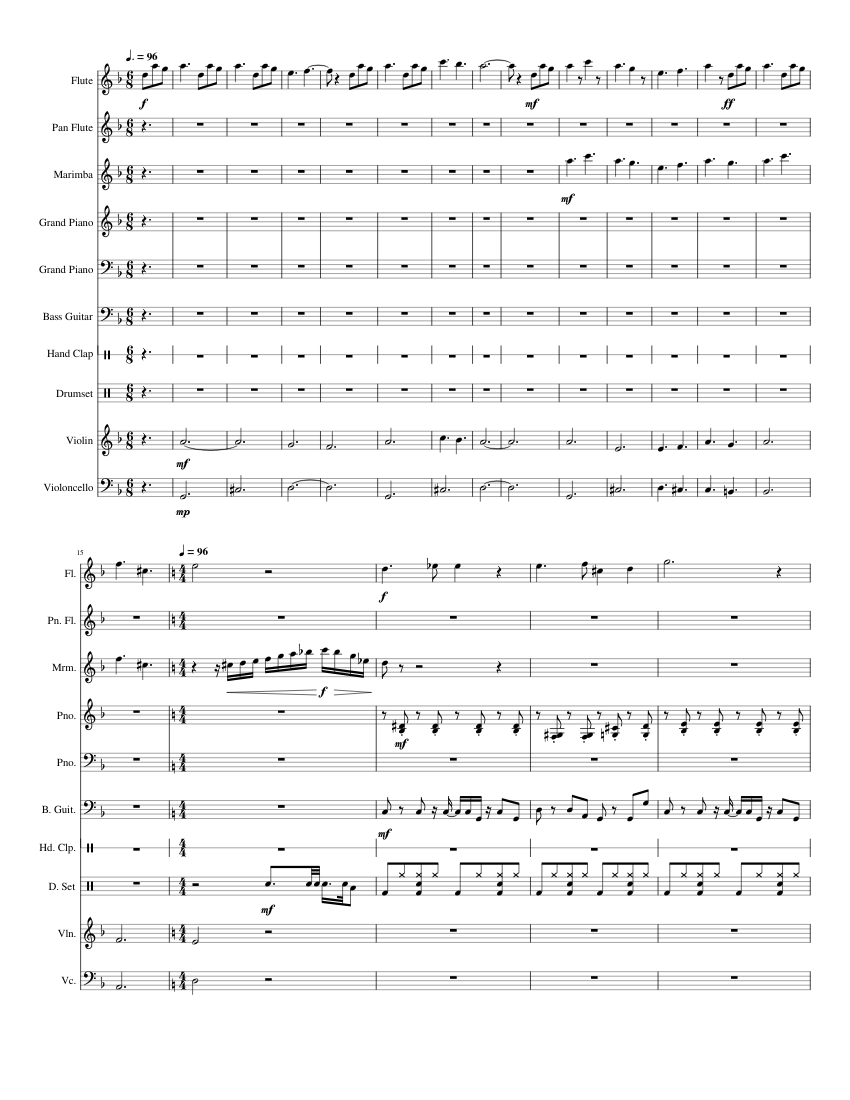 Fukashigi no Carte Sheet music for Piano, Flute, Violin, Cello & more instruments (Mixed ...