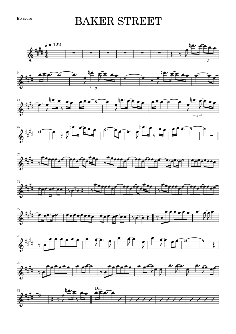 Baker street – Gerry Rafferty (ALTO SAX RMX) Sheet music for Saxophone ...