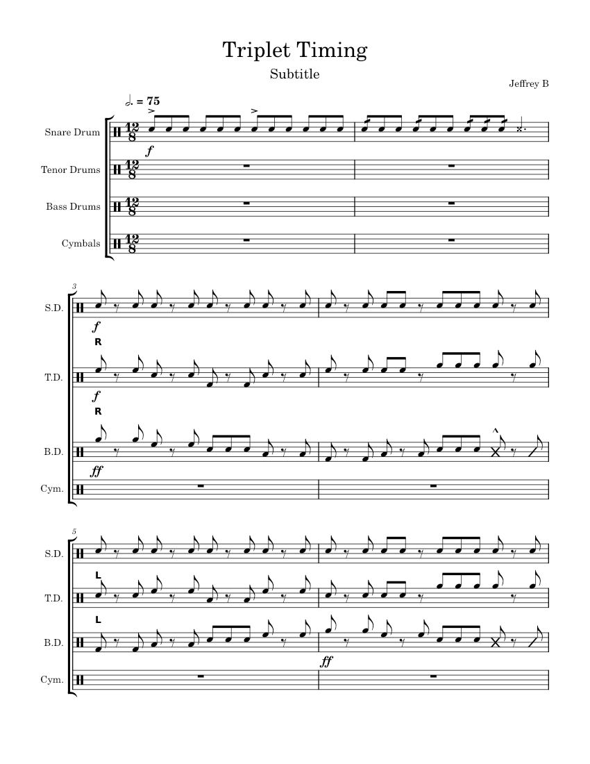 Triplet Timing Sheet music for Tuba, Synthesizer, Trumpet other ...