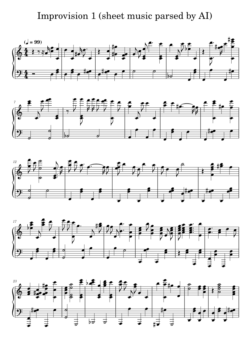 Improvisation 1 (sheet music parsed by AI) Sheet music for Piano (Solo ...