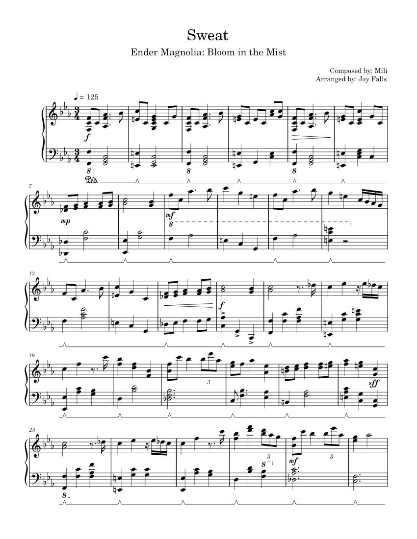 ENDER MAGNOLIA - Sweat Sheet music for Piano (Solo) | Musescore.com