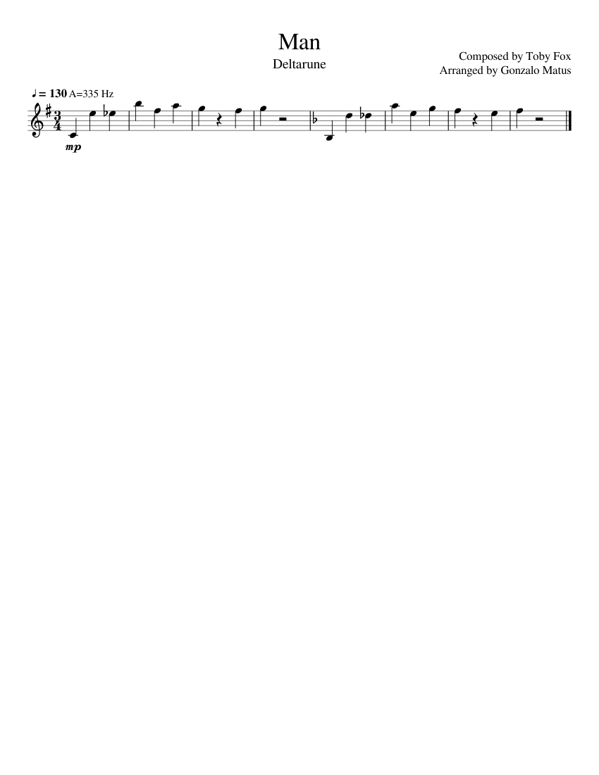 Man - Violin Solo Sheet music for Violin (Solo) | Musescore.com