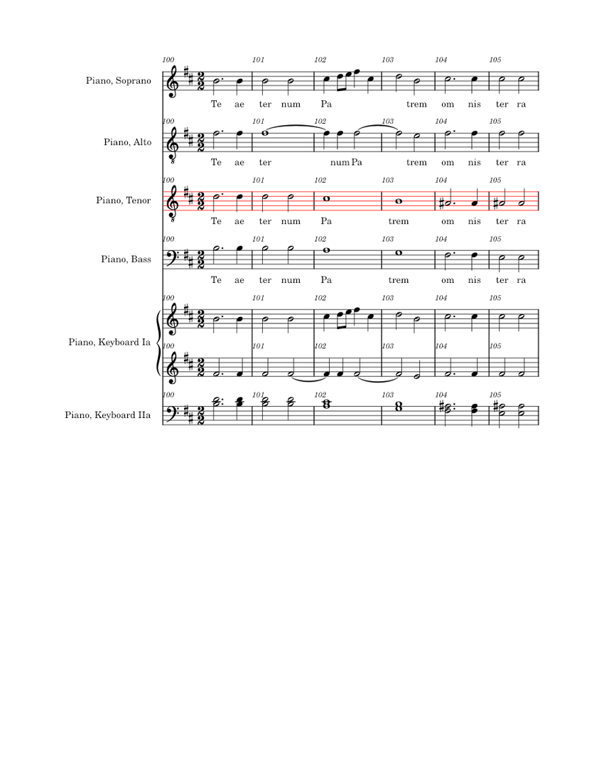 M100-Te aeternum patrem Tenor-Te Deum, H.146 – Charpentier Sheet music for Piano (Choral ...
