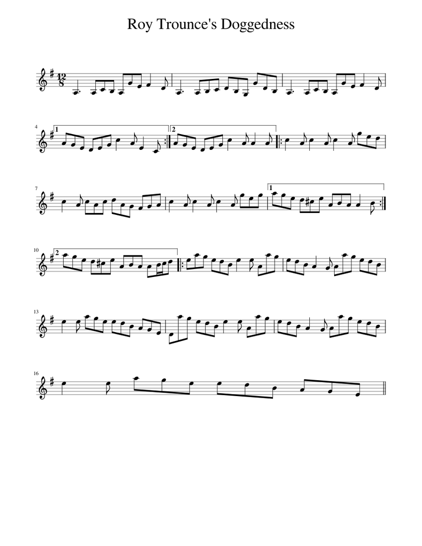 Roy Trounce's Doggedness Sheet music for Piano (Solo) | Musescore.com