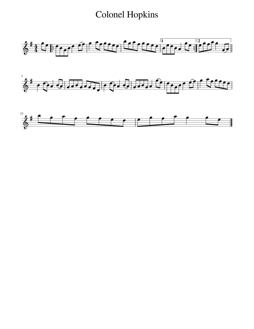Colonel Hopkins Sheet music for Piano (Solo) | Musescore.com