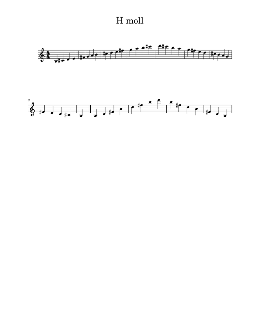 H moll Sheet music for Piano (Solo) Easy | Musescore.com