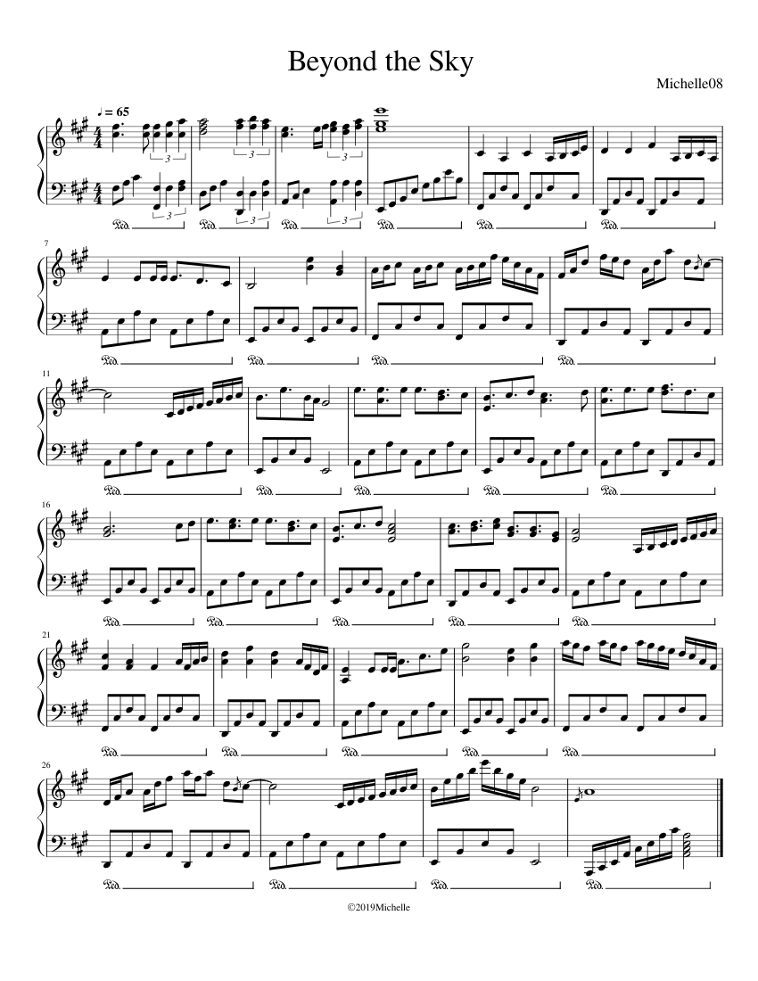 Beyond the Sky Sheet music for Piano (Solo) | Musescore.com