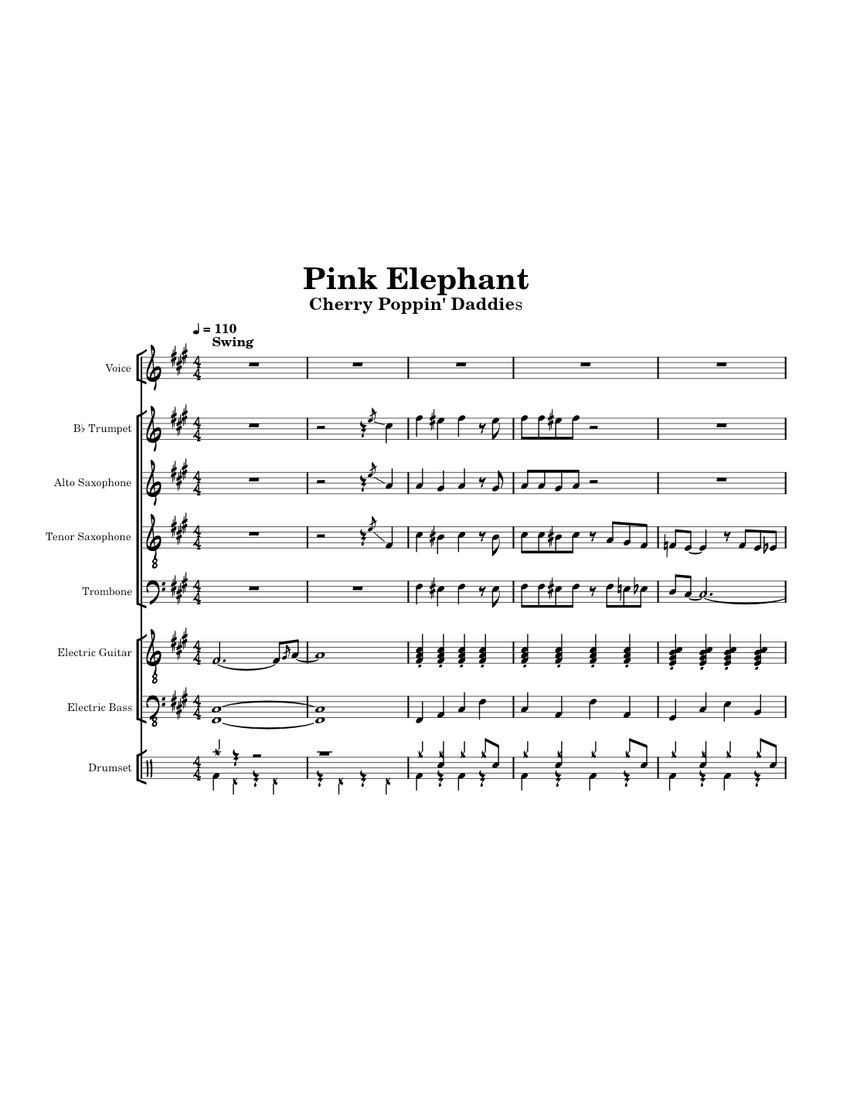Pink Elephant Sheet music for Trombone, Vocals, Saxophone alto ...