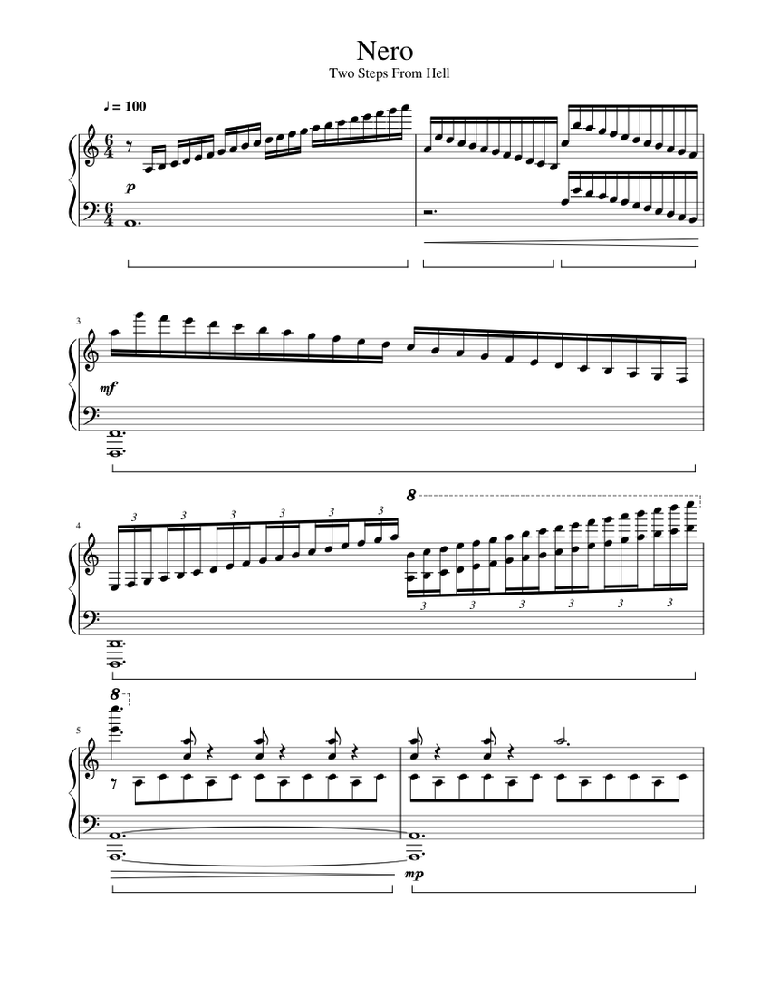 Nero - Piano solo Sheet music for Piano (Solo) | Musescore.com