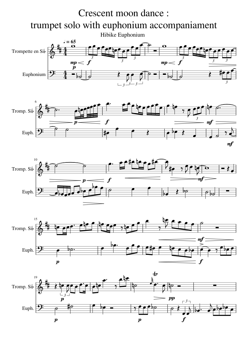 Crescent_moon_dance___trumpet_solo_with_euphonium_accompaniament Sheet music for Euphonium ...