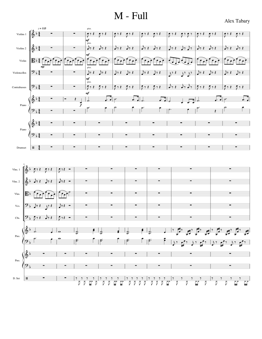 M - Full Orchestra Sheet music for Piano, Drum group, Strings group ...