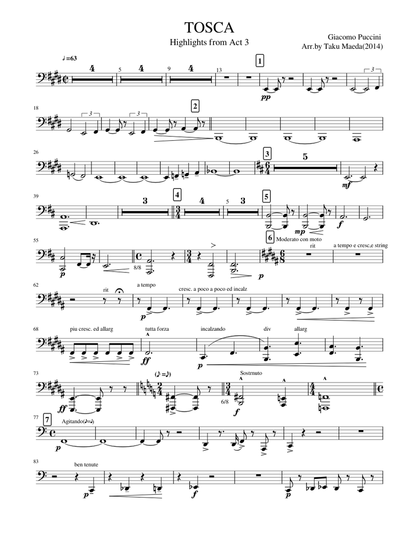 TOSCA Sheet music for Piano (Solo) | Musescore.com