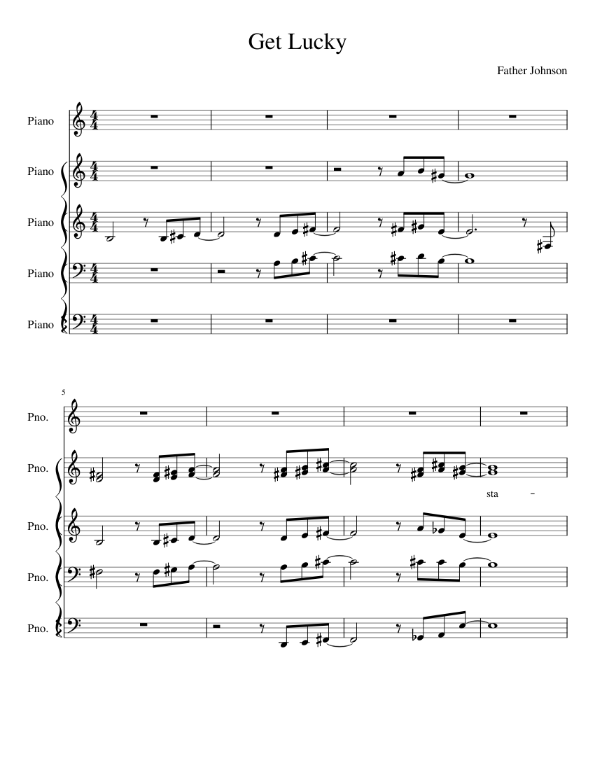 Get lucky Sheet music for Piano (Mixed Quintet) | Musescore.com