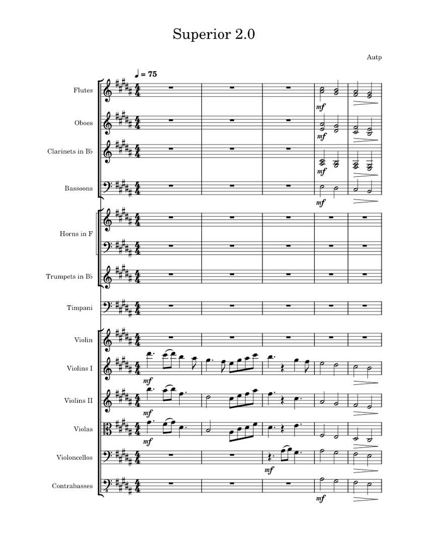 Superior 2.0 Sheet music for Flute, Oboe, Clarinet in b-flat, Bassoon ...