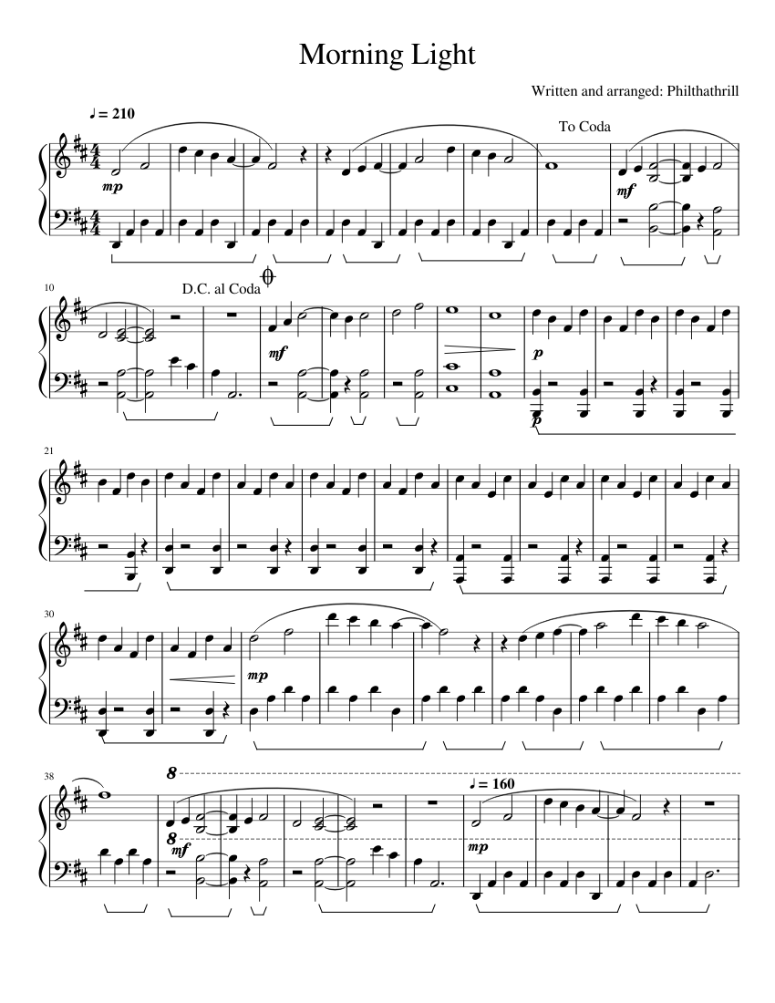 Morning Light Sheet music for Piano (Solo) | Musescore.com