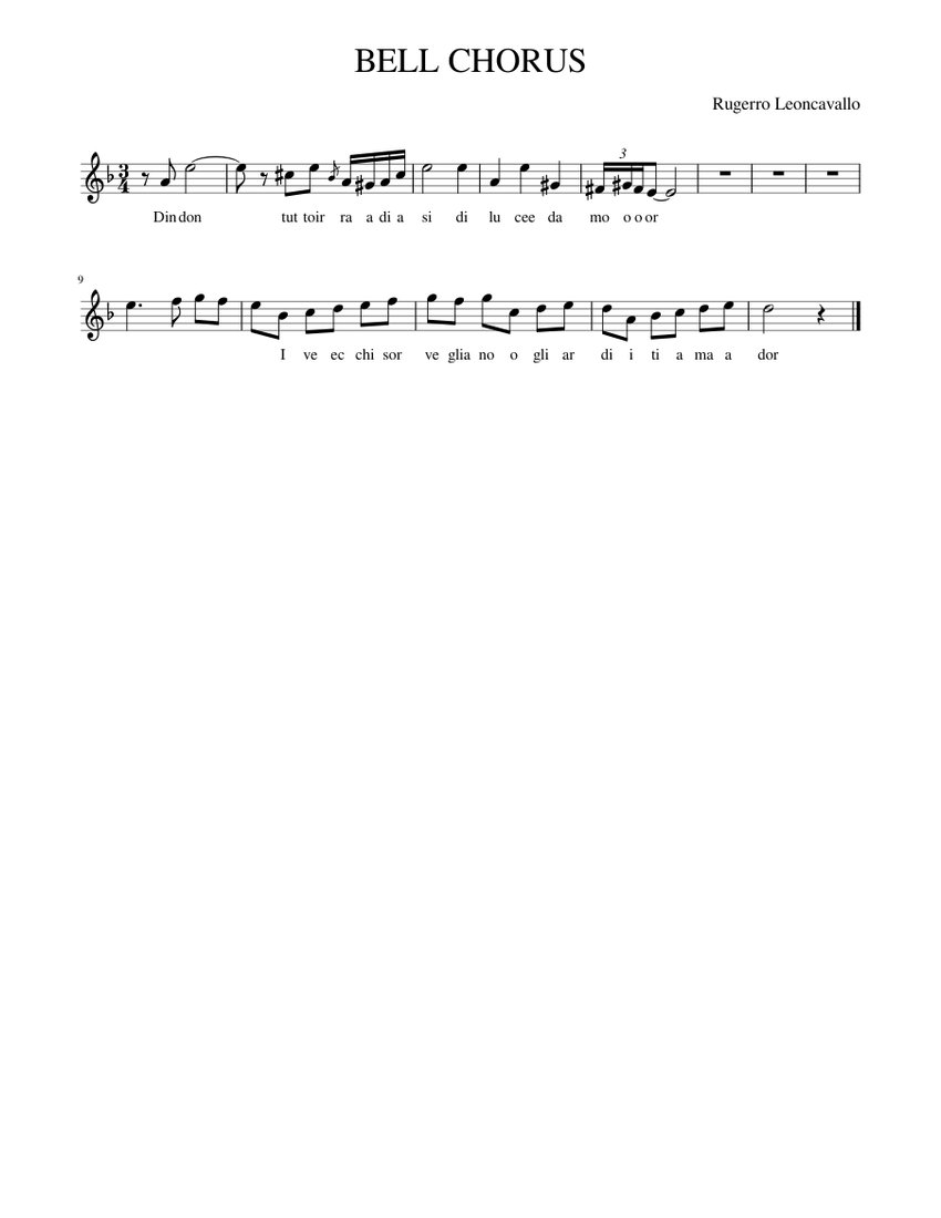 BELL CHORUS Sheet music for Piano (Solo) | Download and print in PDF or ...