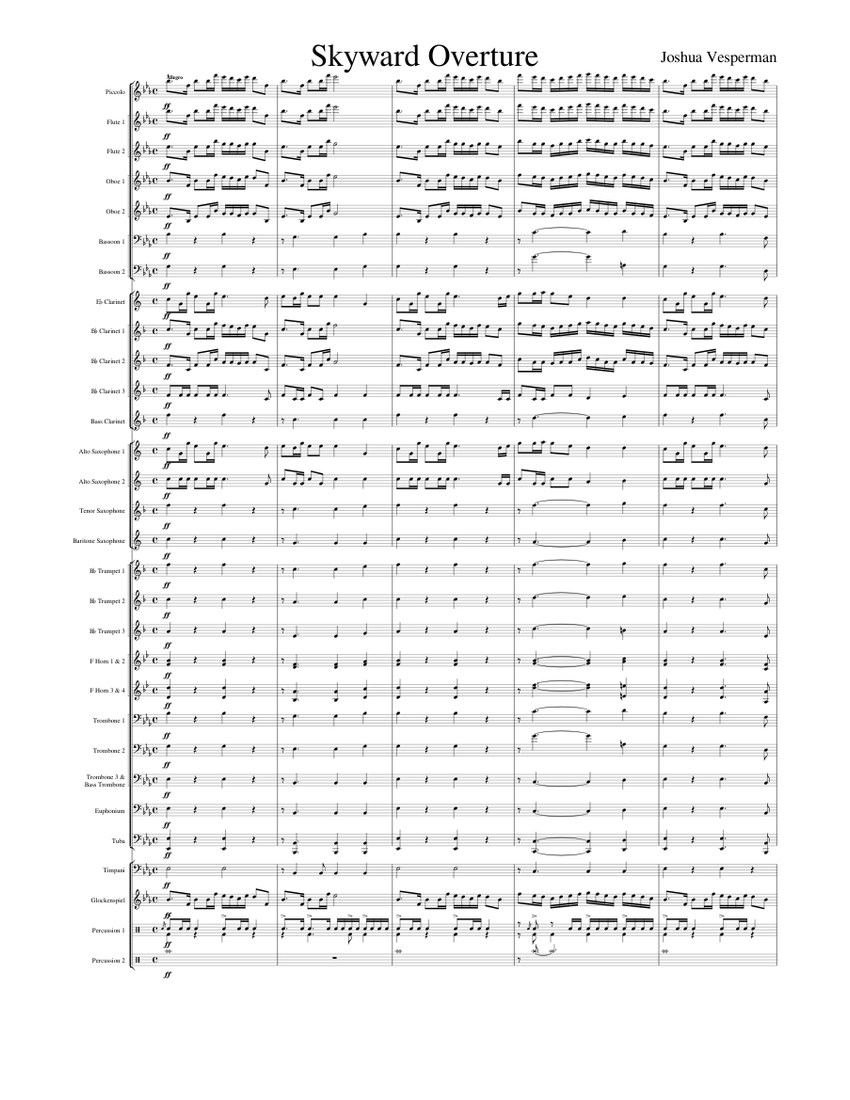 Skyward Overture Sheet music for Trombone, Euphonium, Tuba, Flute piccolo & more instruments ...
