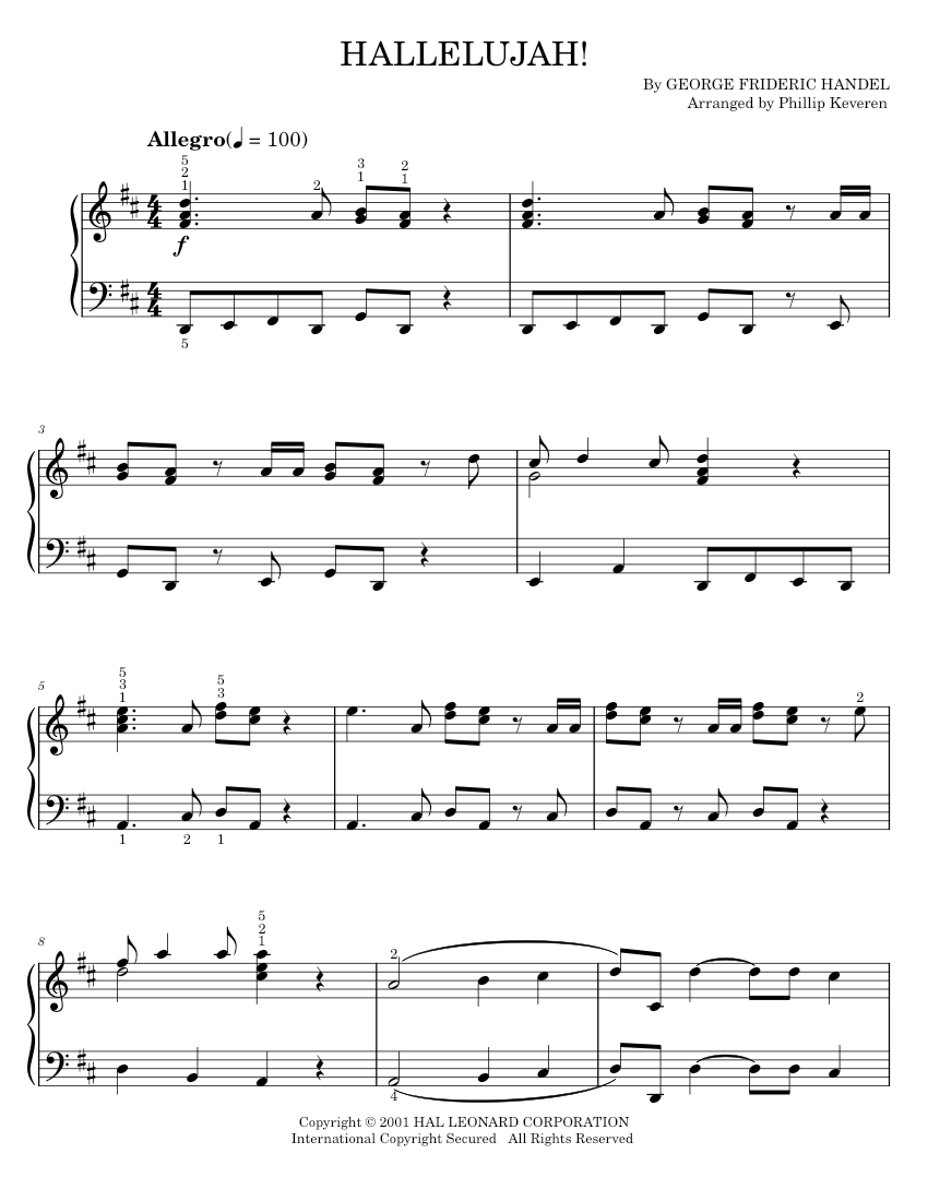 Hallelujah Chorus Sheet music for Piano by Georg Friedrich Händel ...