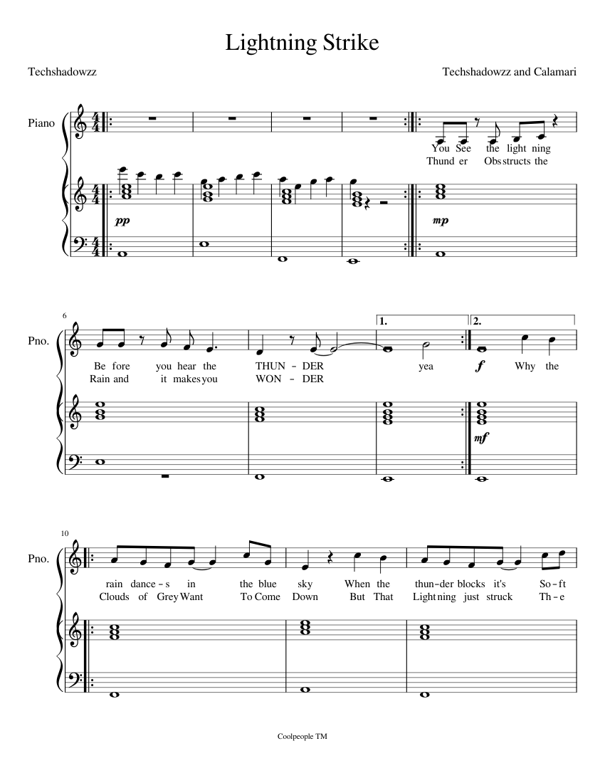 Lightning Strike Sheet music for Piano (Piano-Voice) | Musescore.com