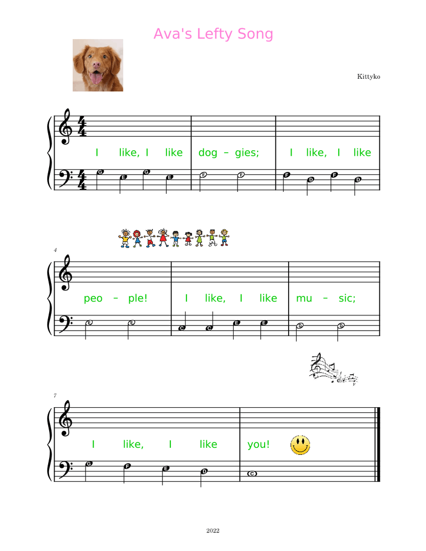 C Position Left Hand Only--Easy Sheet music for Piano (Solo ...