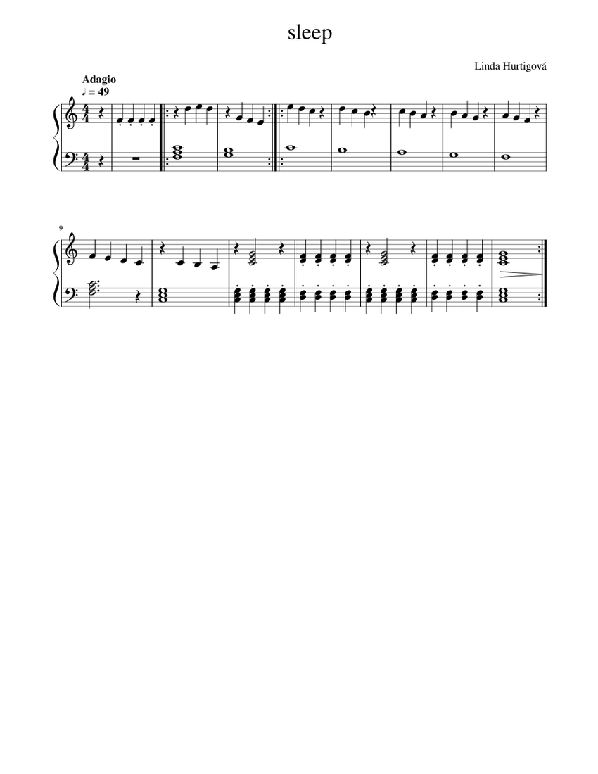 sleep Sheet music for Piano (Solo) | Musescore.com