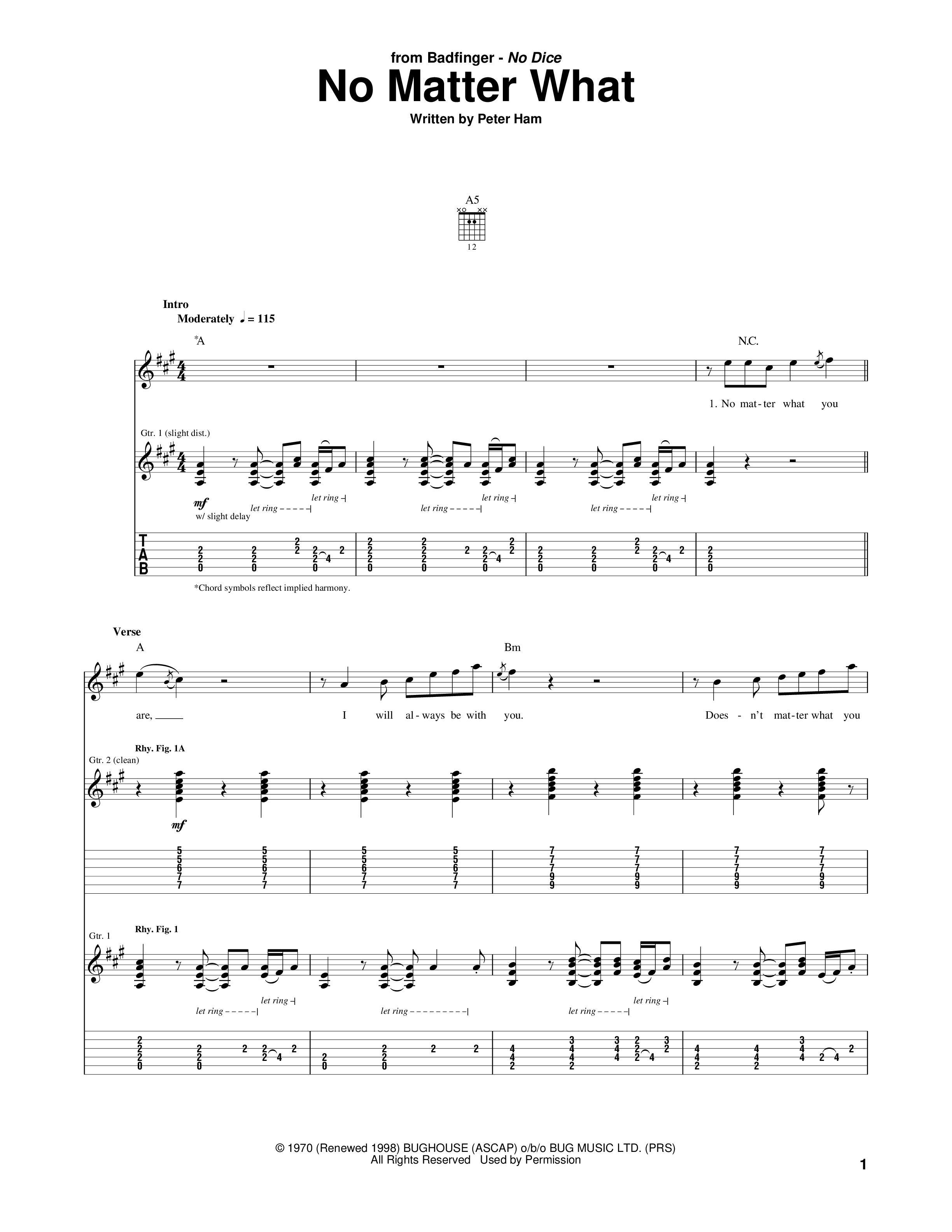 Play Official version of No Matter What Sheet Music by Peter Ham ...