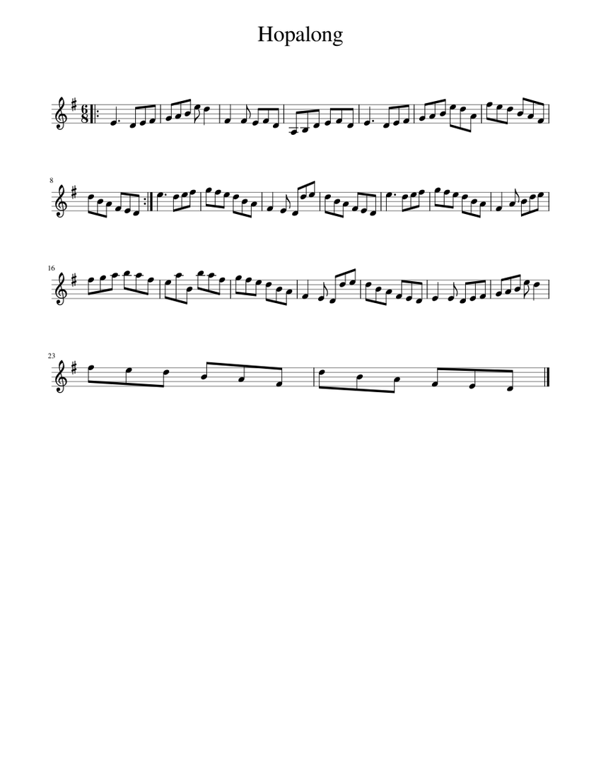 Hopalong Sheet music for Piano (Solo) Easy | Musescore.com