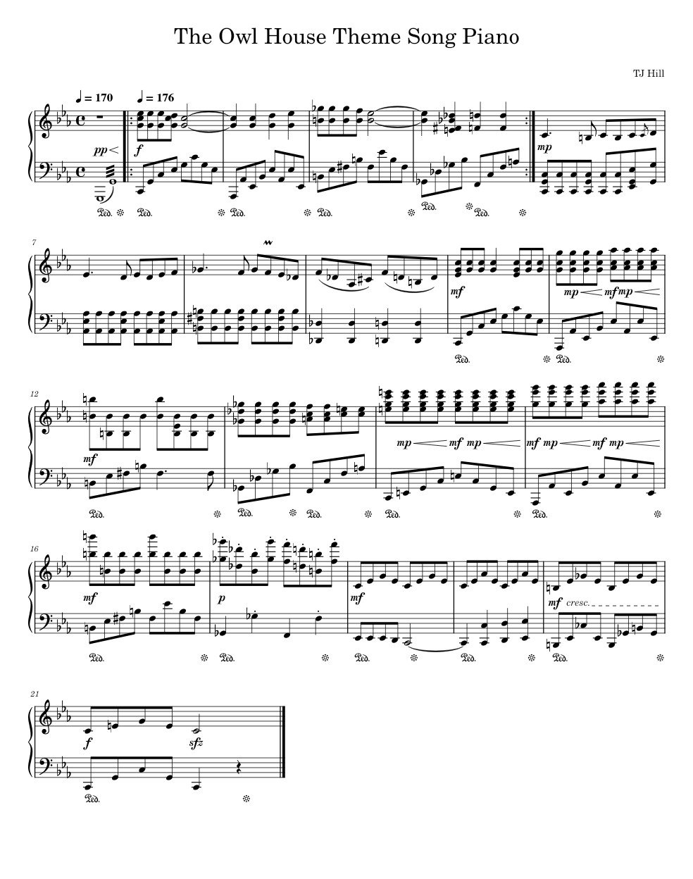 The Owl House Theme Song Piano Sheet music for Piano (Solo) | Musescore.com
