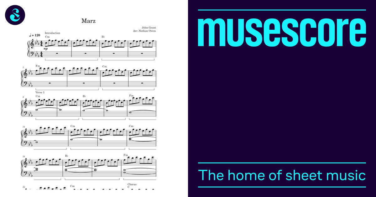 Marz – John Grant Sheet music for Piano (Solo) Easy | Musescore.com