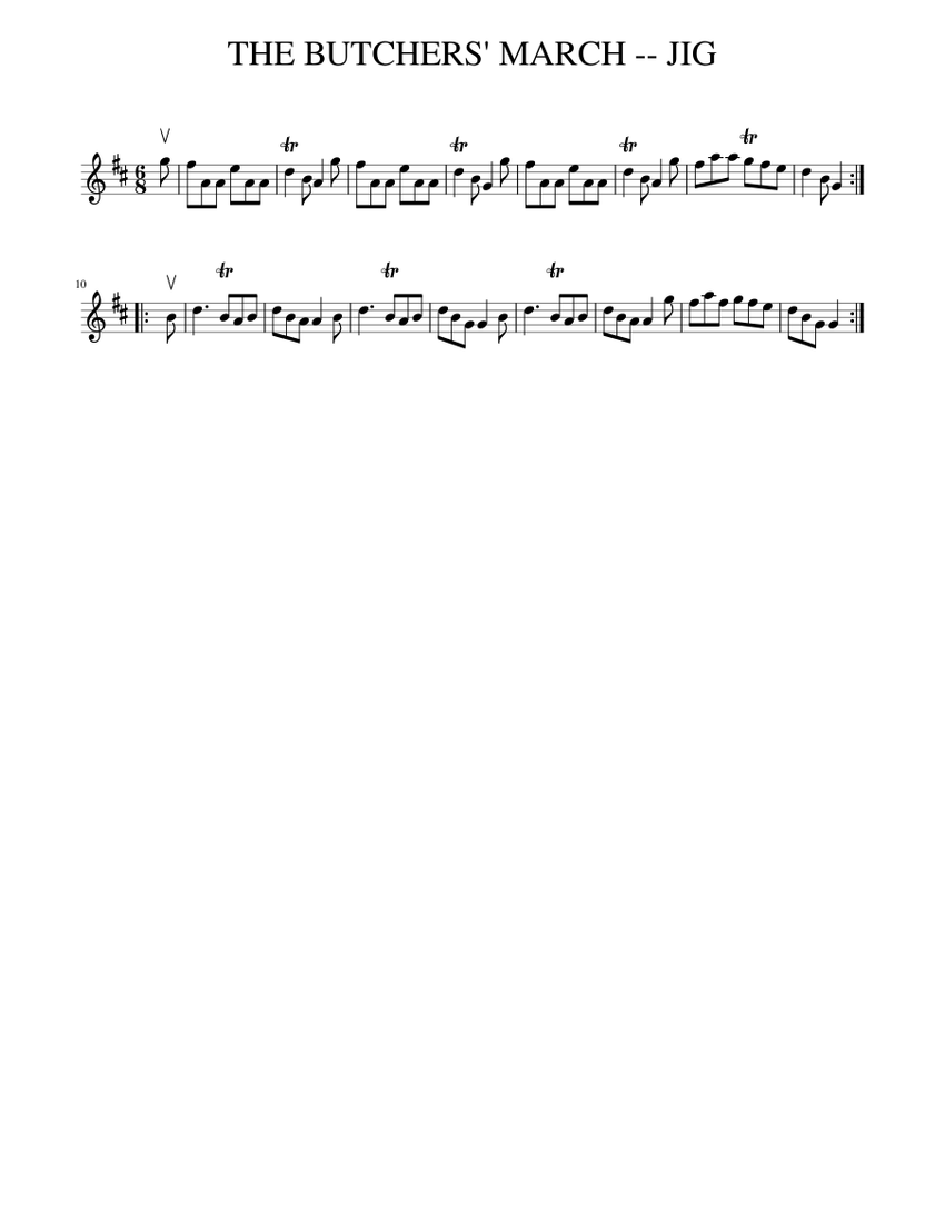 THE BUTCHERS' MARCH -- JIG Sheet music for Piano (Solo) | Musescore.com