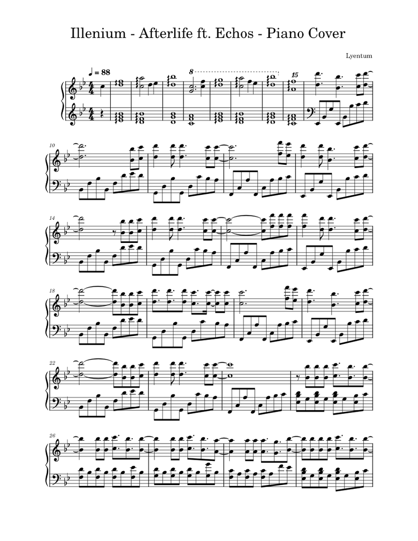Afterlife – Illenium Sheet music for Piano (Solo) | Musescore.com