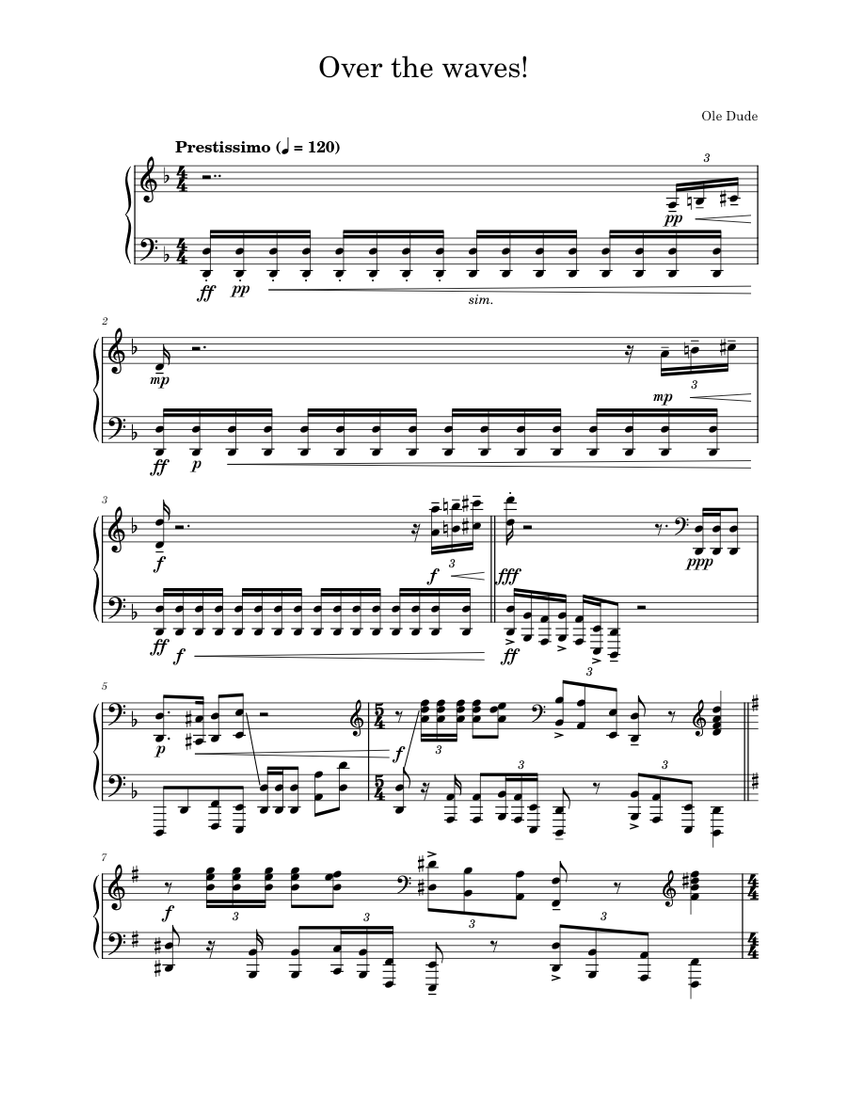 Over the waves! Sheet music for Piano (Solo) | Musescore.com
